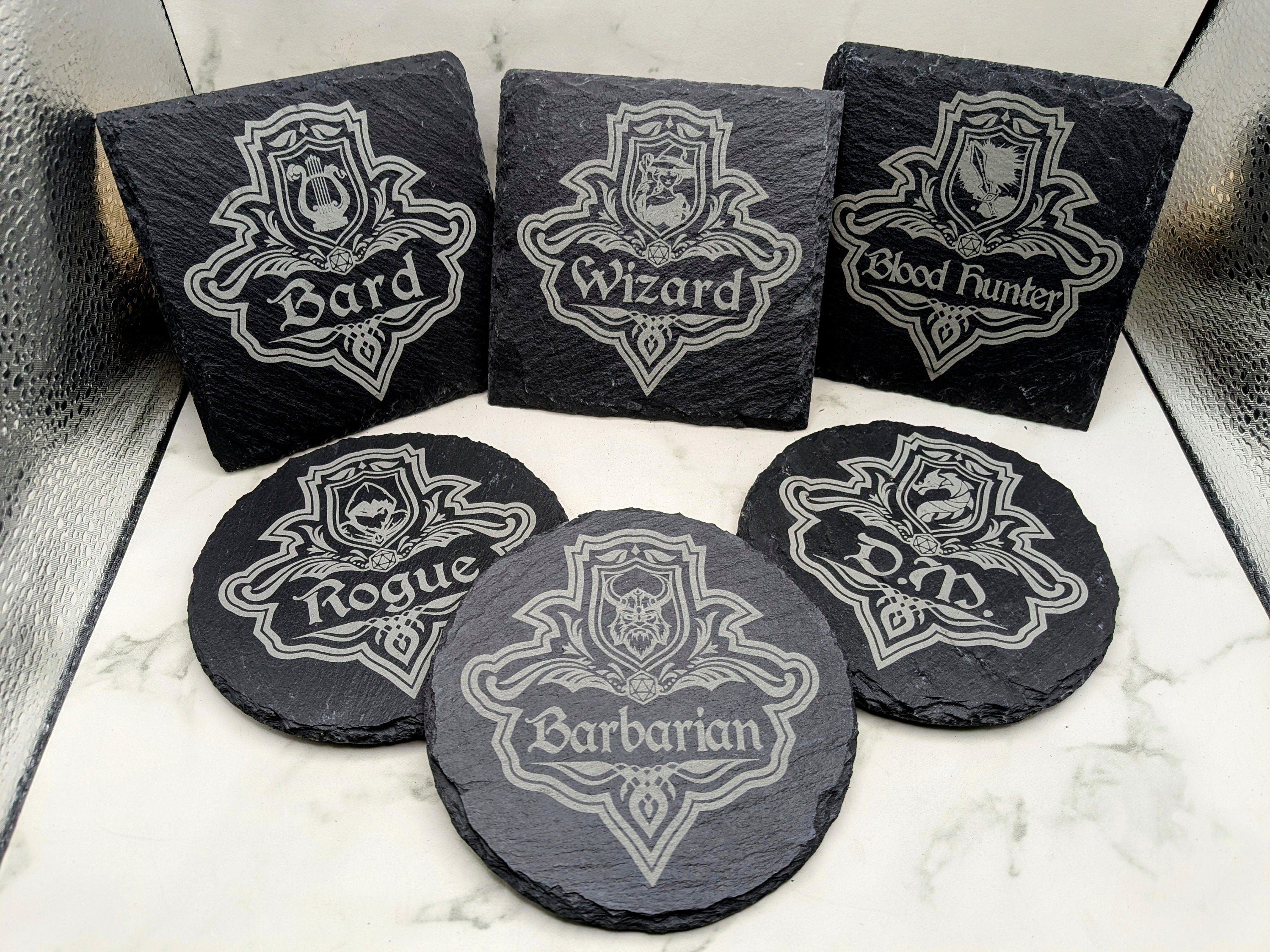 Custom DnD Slate Coasters – Class-Themed Gamer Gift – The Adorable ...